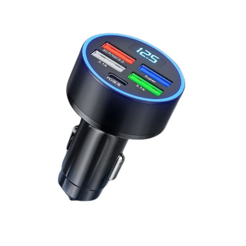 Incarcator auto 12V, 5xUSB, 150W, Fast Charging, PD QC3.0, 3.1, type C ...
