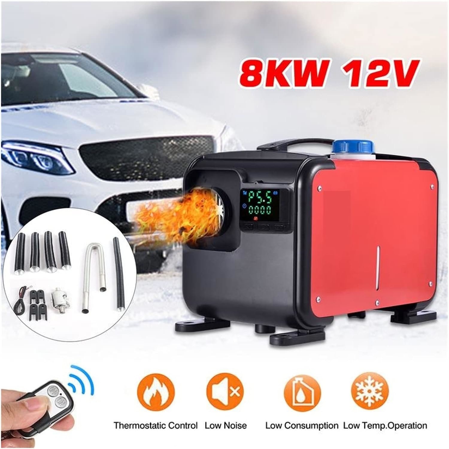 Incalzitor auto, pentru masina, 12 V, 8000 W, diesel, telecomanda ...