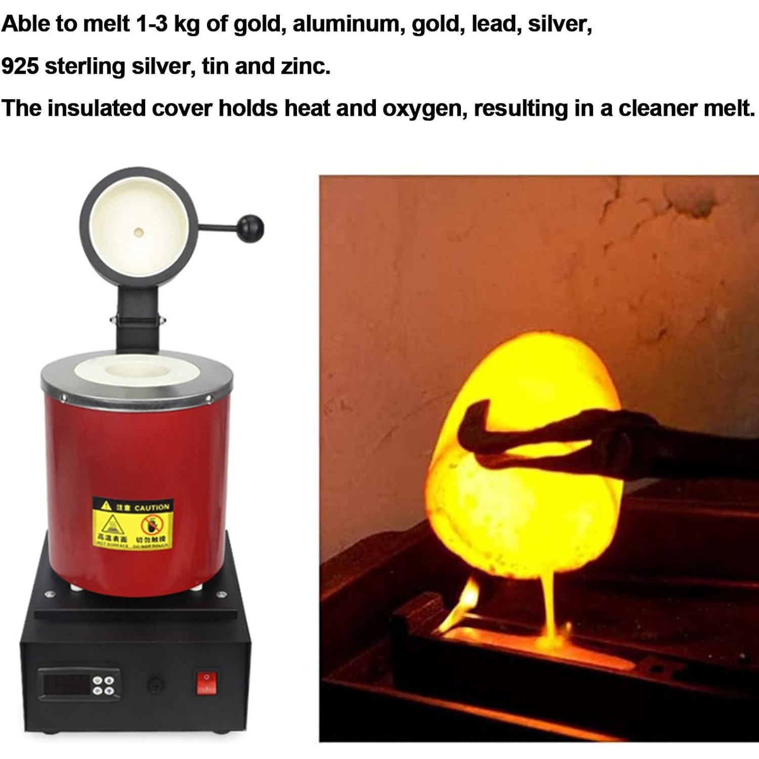 Cuptor de topire, capacitate 3 kg, 1750 W, aluminiu, afisaj digital ...