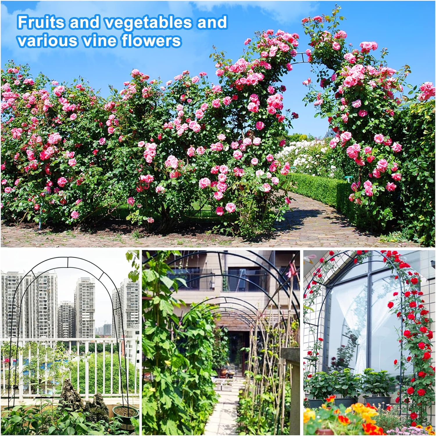 Метална арка, сводеста пергола за рози, декорация, сватба, кръщенета ...