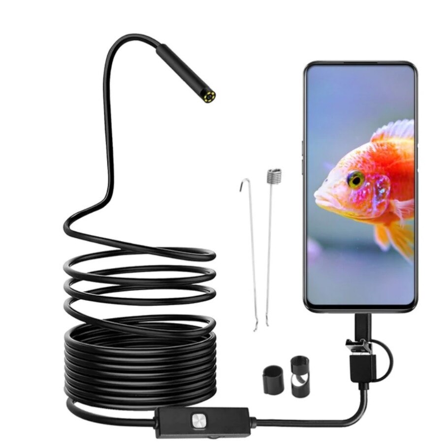 Camera inspectie de tip endoscop, 10 M, leduri pentru vizibilitate mai buna, fotografiere si ...