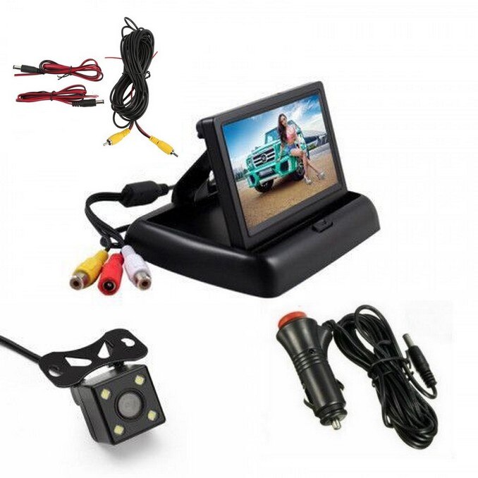 Monitor 4.3 Pliabil Cu Camera Marsarier 4 Led Alimentare Mufa Bricheta ...