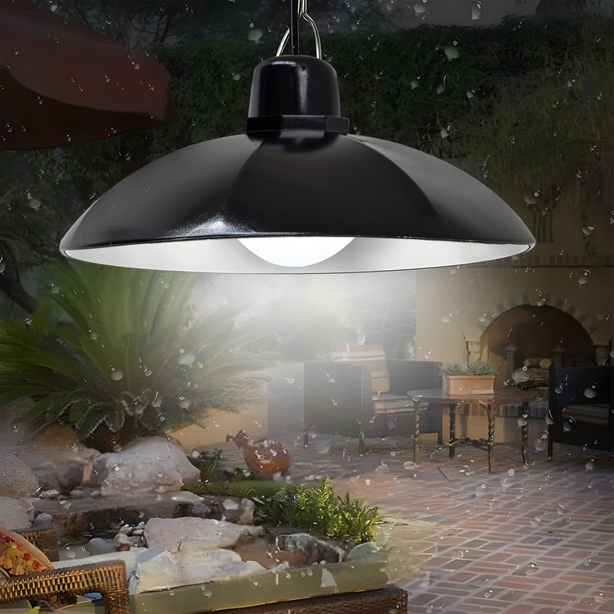 Lampa Solara Suspendata cu Telecomanda, Cablu 3m, IP65, Acumulator ...