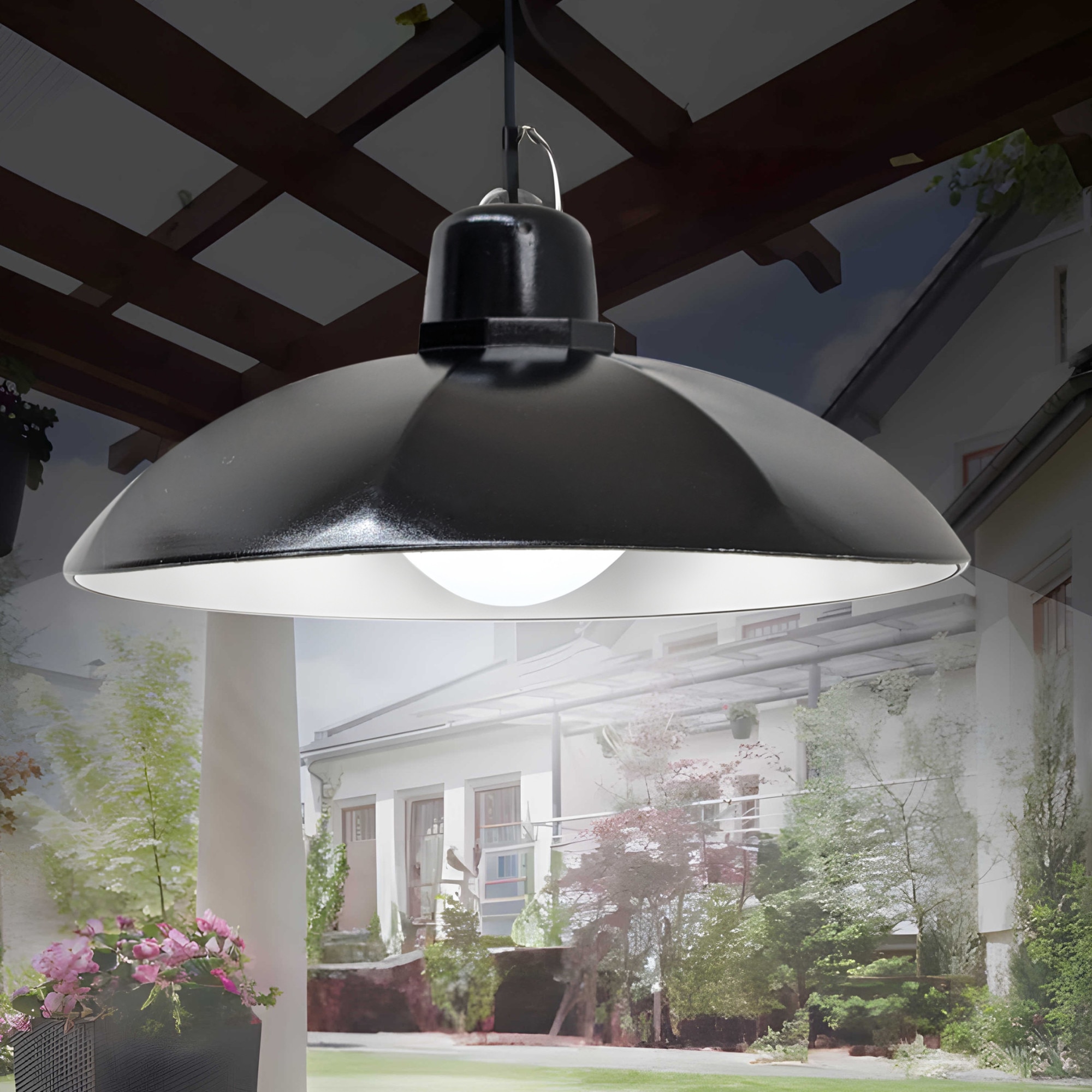 Lampa Solara Suspendata cu Telecomanda, Cablu 3m, IP65, Acumulator ...