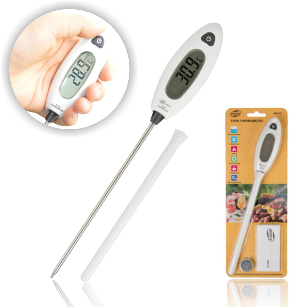 Termometru alimentar GM1311, Benetech, Alb/Negru - eMAG.ro