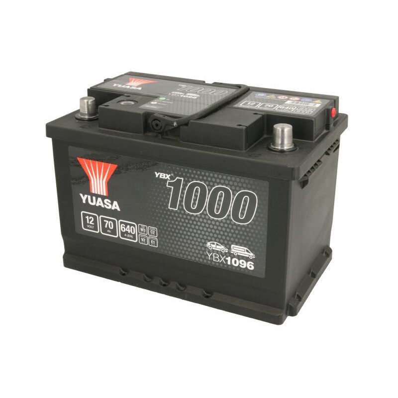 Акумулатор YUASA 12V 70Ah/640A YBX1000 CaCa (R+ стандарт) 278x175x190 ...