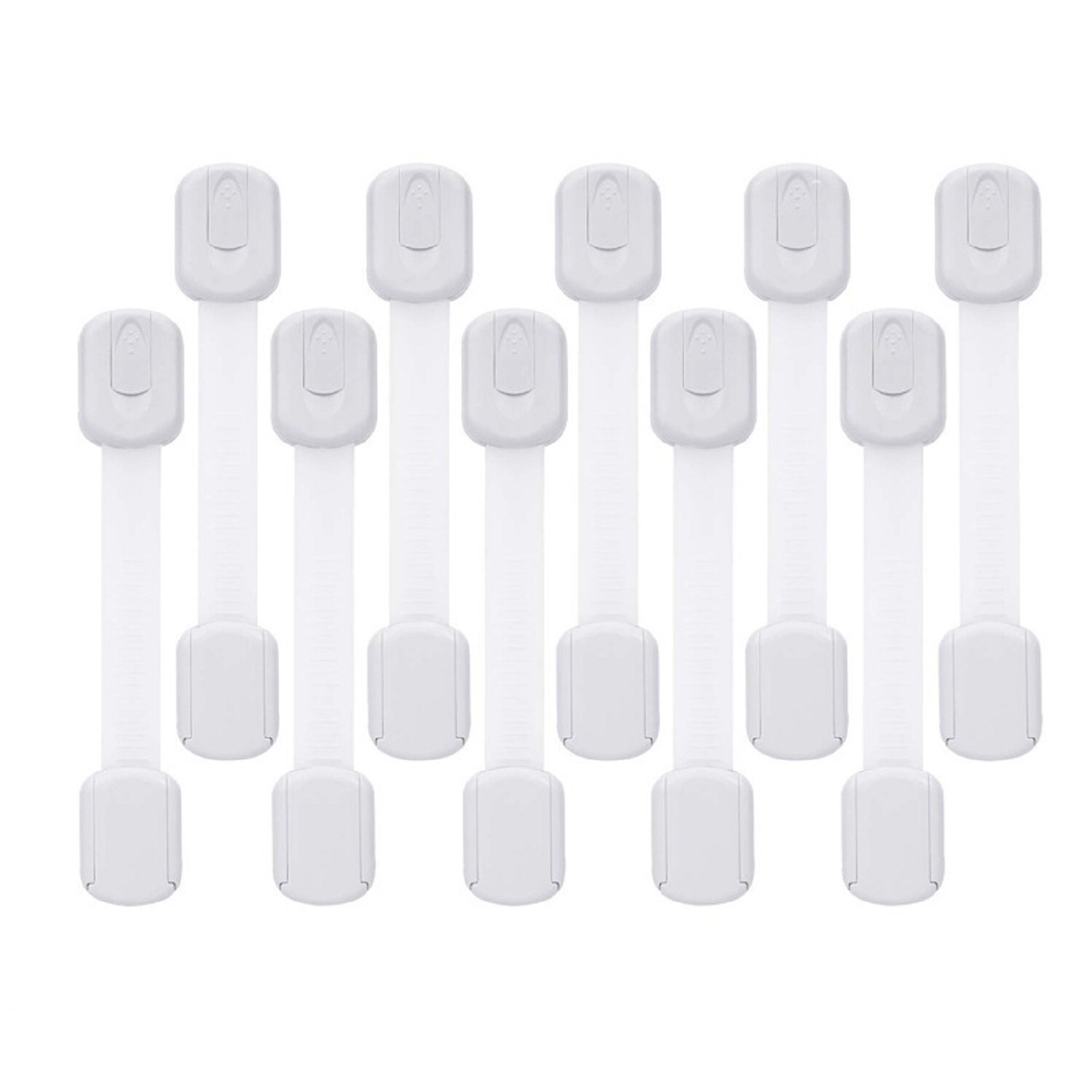 Set 10 Cleme de blocare, PVC, Alb - eMAG.ro