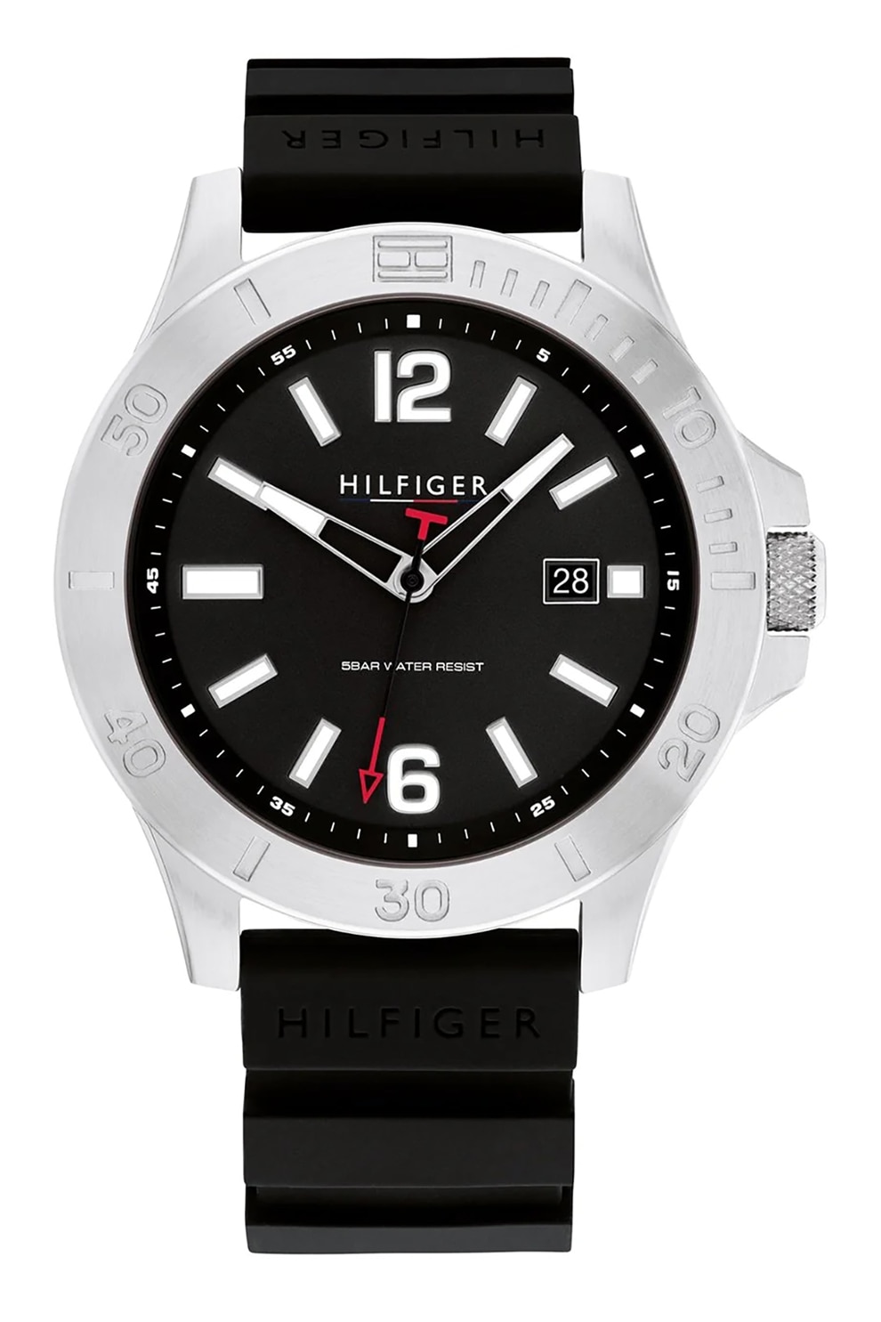 Tommy Hilfiger, Кварцов часовник от неръждаема стомана, Черен - eMAG.bg