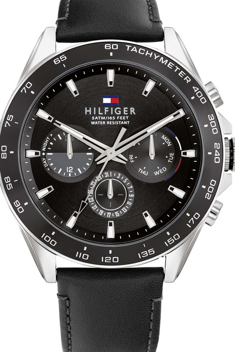 Tommy Hilfiger, Часовник от неръждаема стомана с хронограф, Черен - eMAG.bg