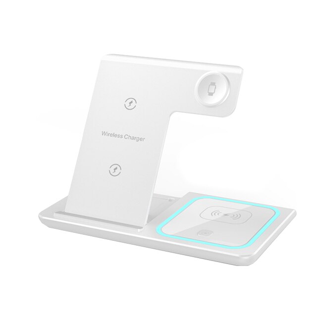 Incarcator fara fir, 3in1, Pentru iPhone/Apple Watch/AirPods, Alb - eMAG.ro