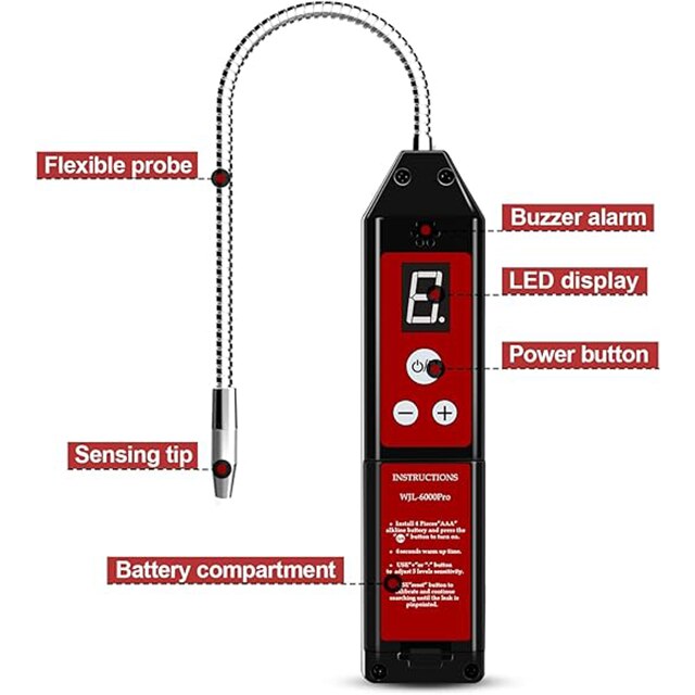 Detector scurgeri de gaz, WJL-6000 Pro, LED, Multicolor - eMAG.ro