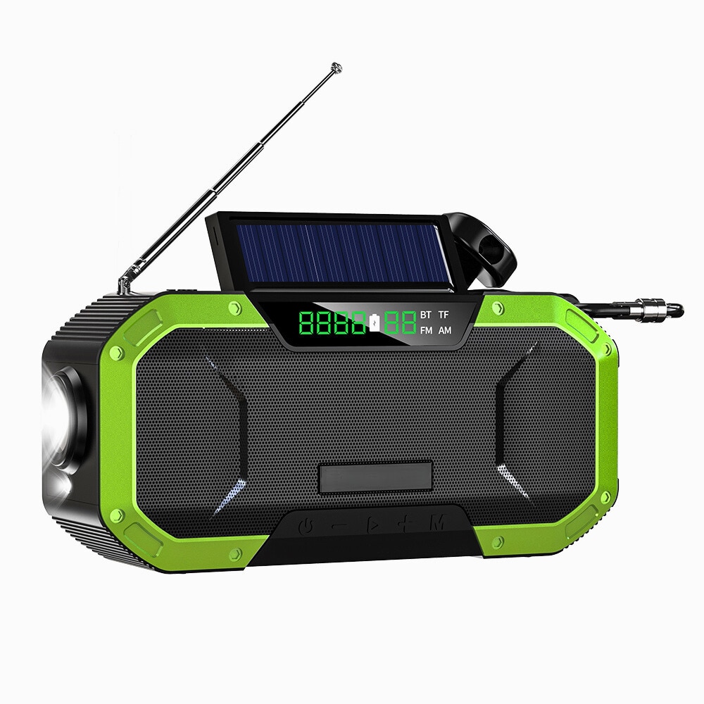 Radio portabil multifunctional, Bluetooth, Lanterna SOS, AM/FM, Afisaj ...