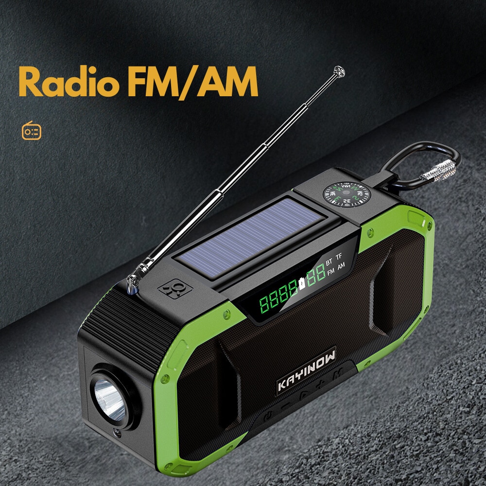 Radio portabil multifunctional, Bluetooth, Lanterna SOS, AM/FM, Afisaj ...