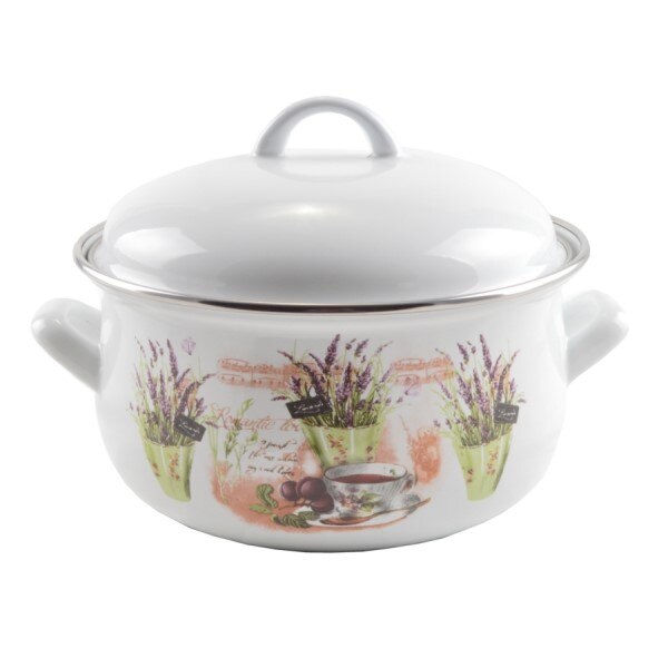 Oala emailata Lavanda+capac sticla 2,4L - eMAG.ro