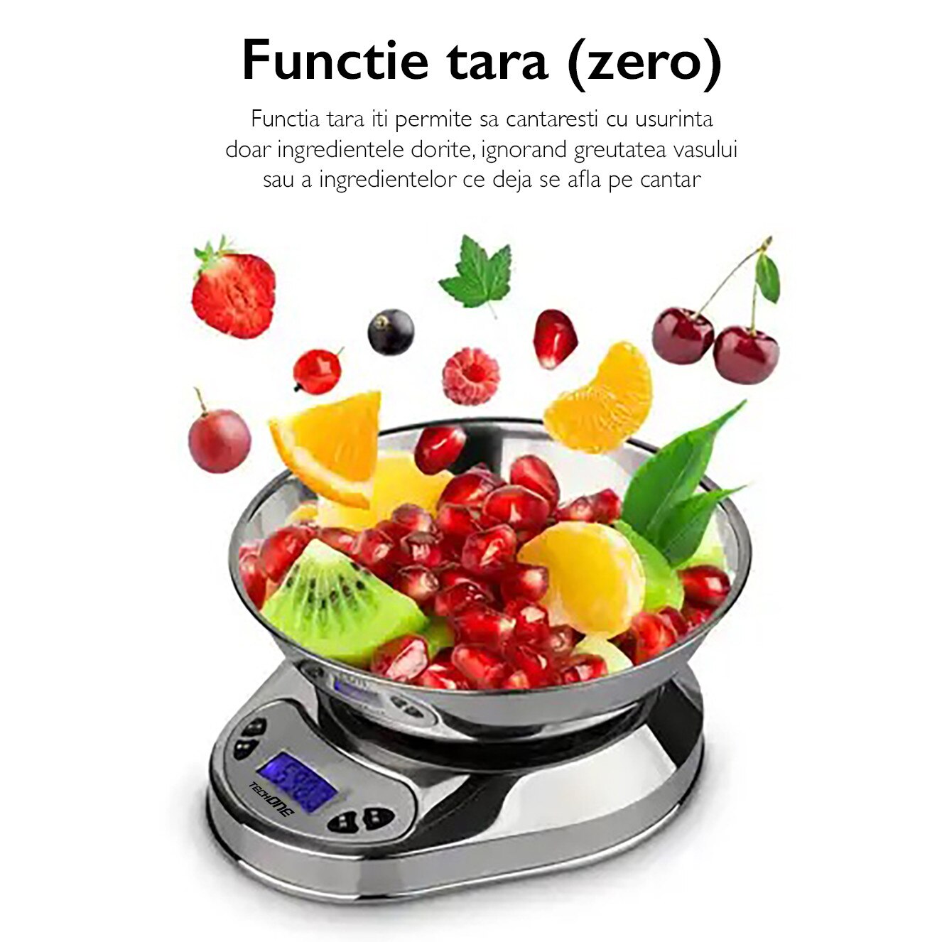 Cantar De Bucatarie Profesional Techone Kitchen Master Full Inox Bol cantar-de-bucatarie-profesional-techone-kitchen-master-full-inox-bol