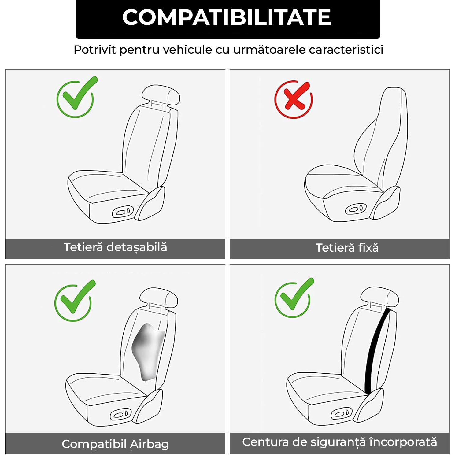 Set 2 Huse Scaune Auto Elindor® Universale, Husa pentru Protectie Sezut ...