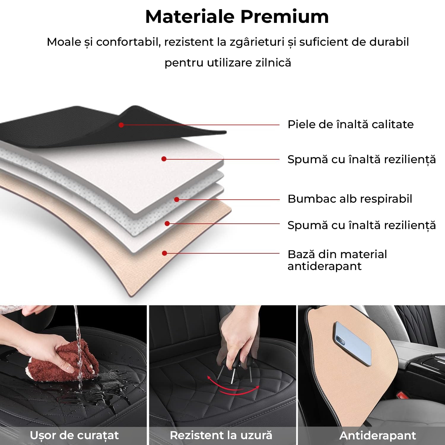 Set 2 Huse Scaune Auto Elindor® Universale, Husa pentru Protectie Sezut ...