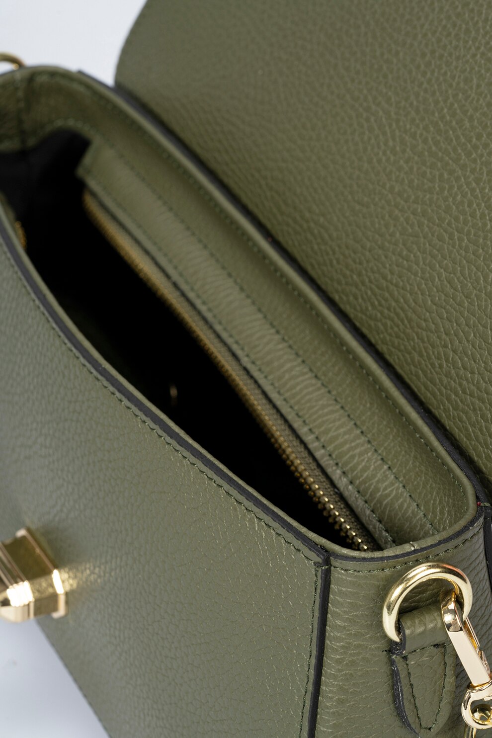 Massimo Castelli, Кожена чанта с капаче, Маслинено зелено - eMAG.bg