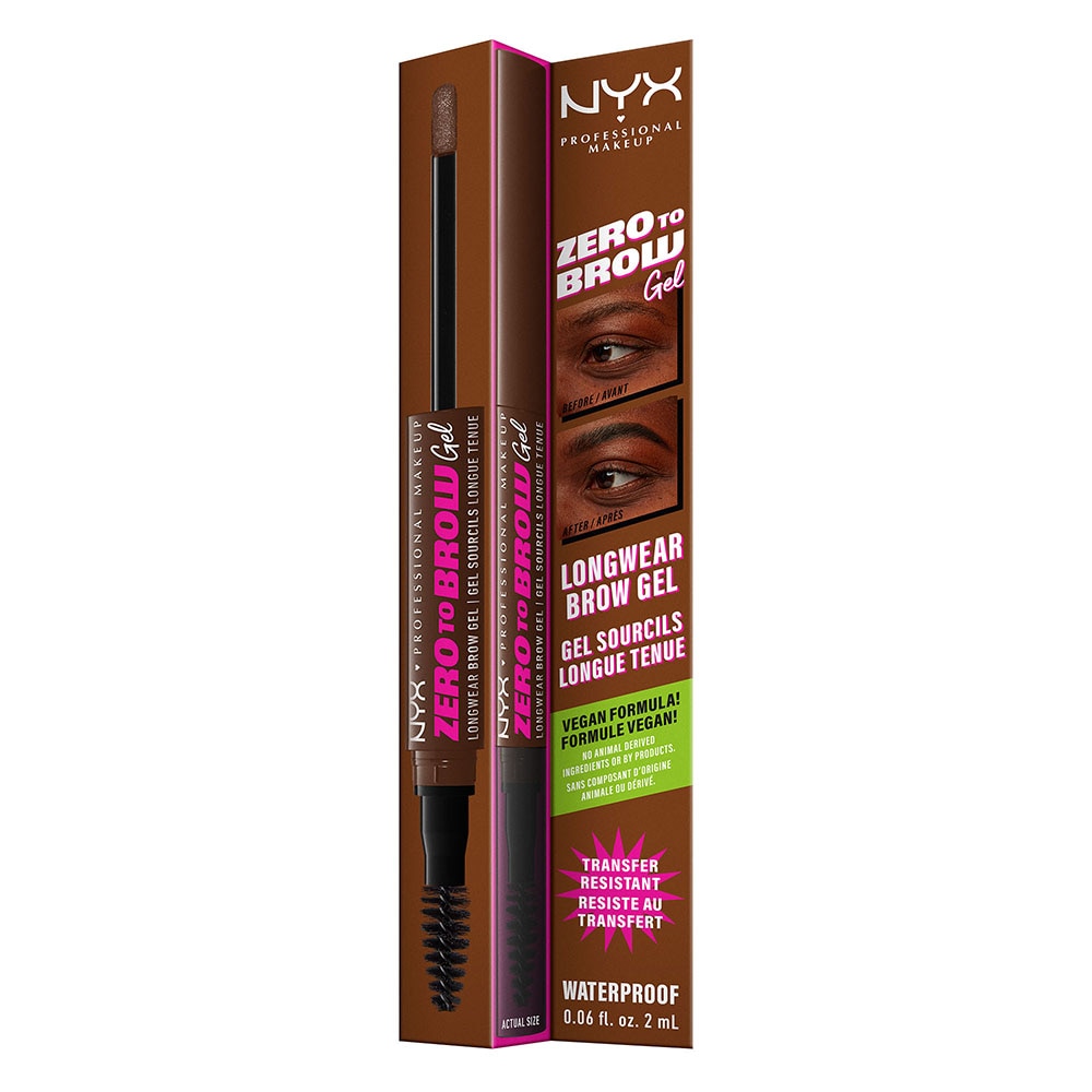 Gel de sprancene NYX PM Zero to brow, Chocolate - eMAG.ro