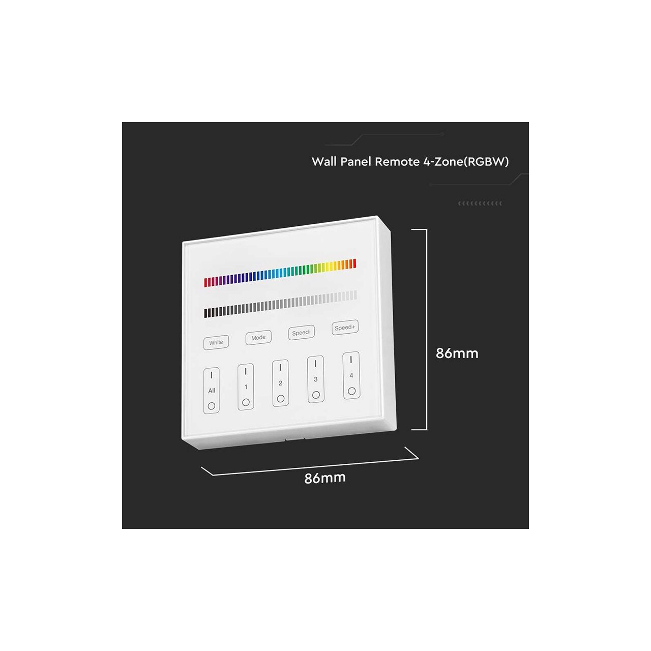 Smart RGB и бял контролер за led лента, 4 x зони, 2 AAA батерии, Wi-Fi ...