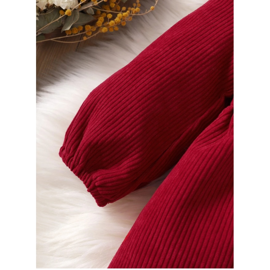 Set Rochie Fata cu Gentuta, Rosie, 2-3 Ani - eMAG.ro