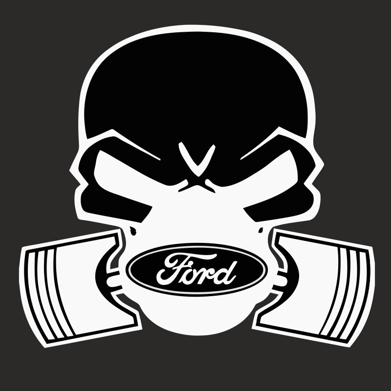 Sticker auto, IMAGE, Piston skull FORD, alb, 22 x 20 cm - eMAG.ro