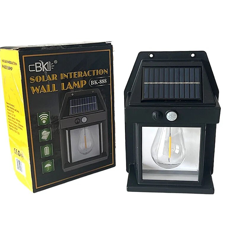 Lampa solara de perete LED, tip Felinar, senzor de miscare 5-8 metri, 2 ...