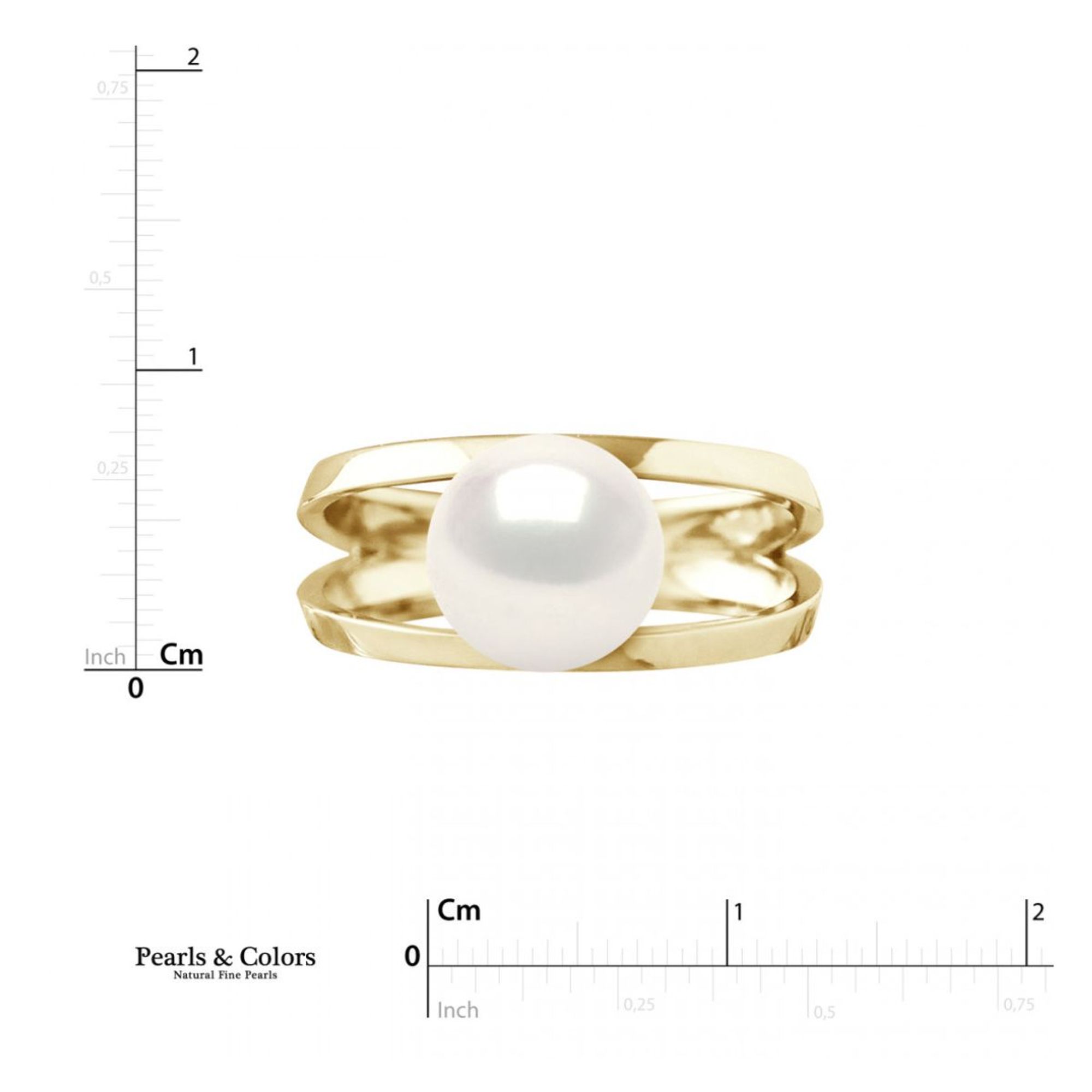 Inel de aur galben cu perla naturala alba, de cultura, calitate AAA+, 8 ...