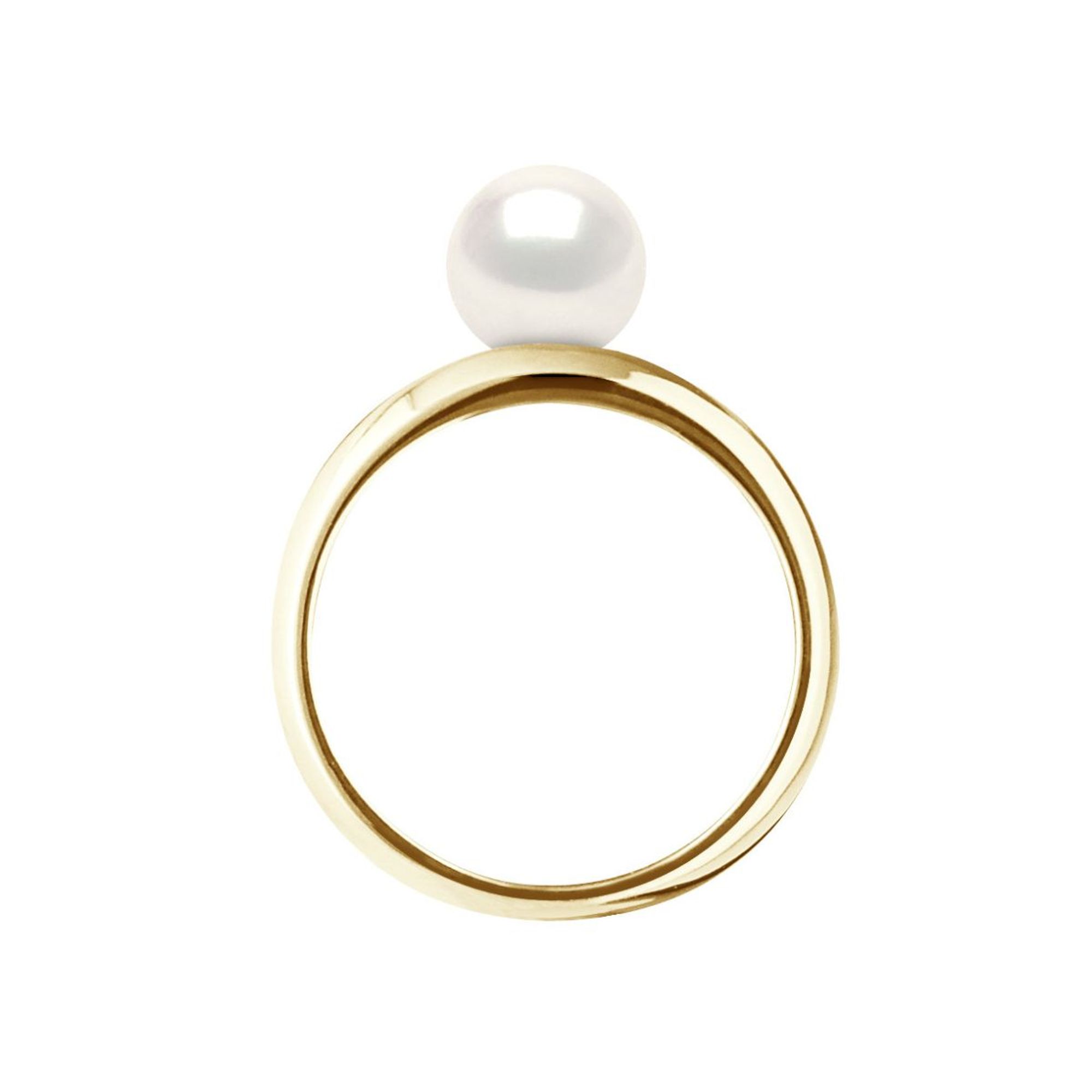 Inel de aur galben cu perla naturala alba, de cultura, calitate AAA+, 8 ...