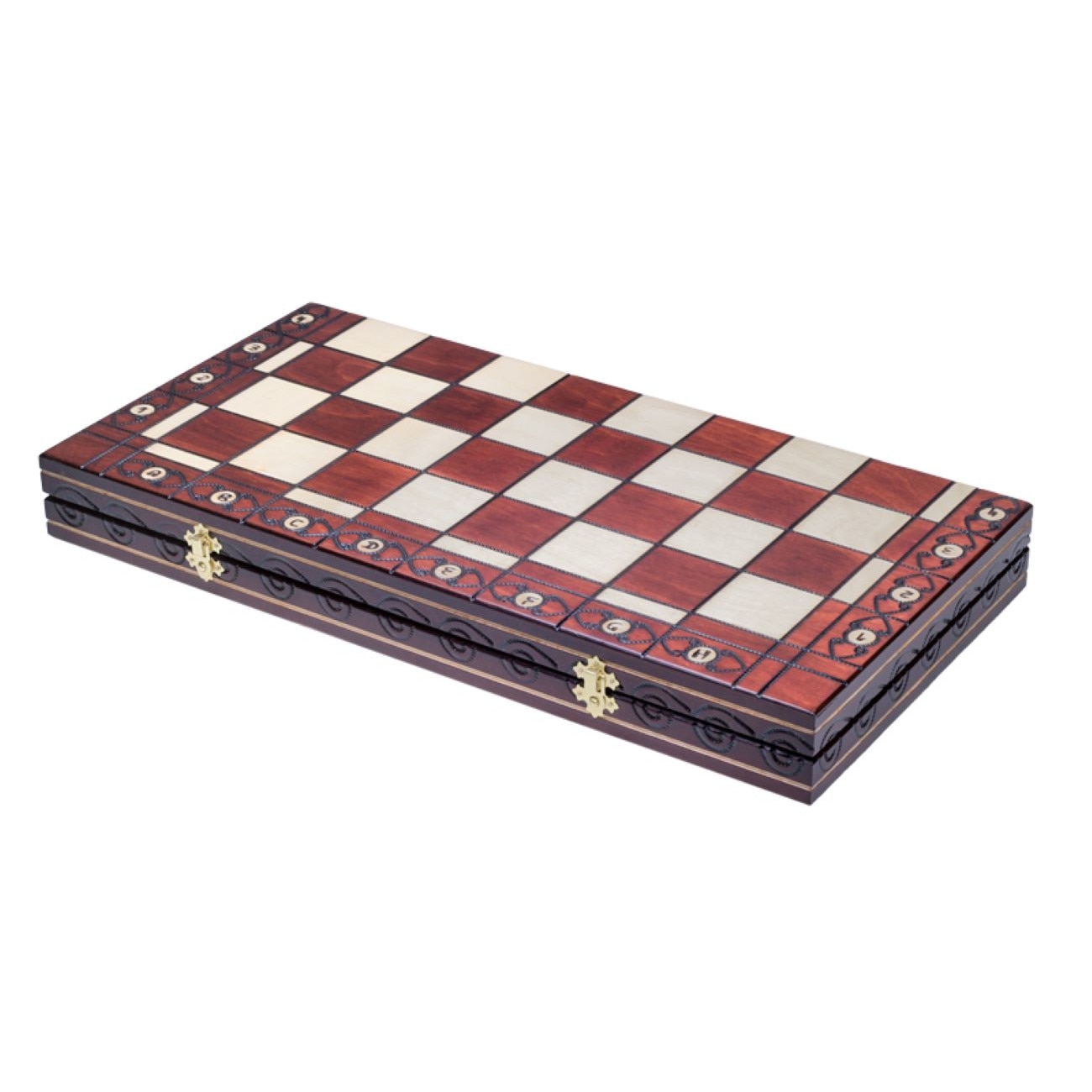 Set sah Ambassador, Model Clasic, Tabla Pliabila 54x54 cm, Lemn, Maro ...