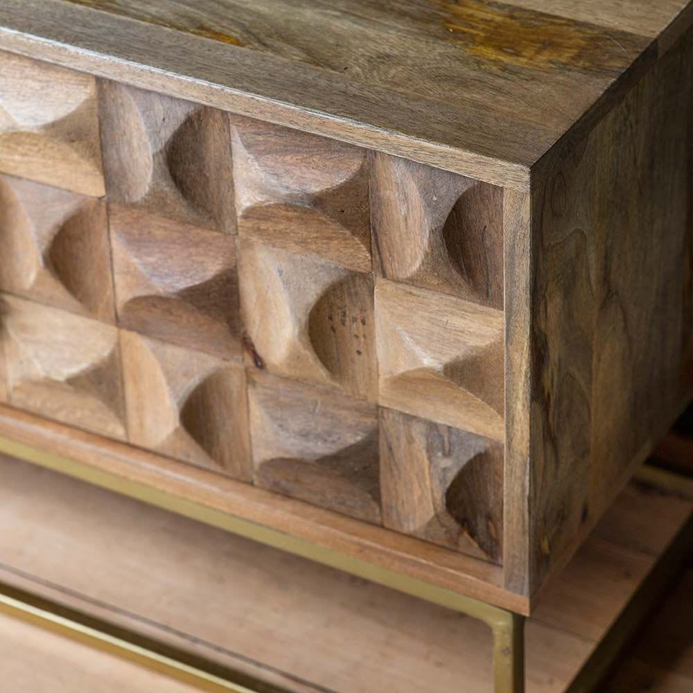 Comoda TV Toscana din lemn de mango si metal 160 x 35 x 45 cm - eMAG.ro