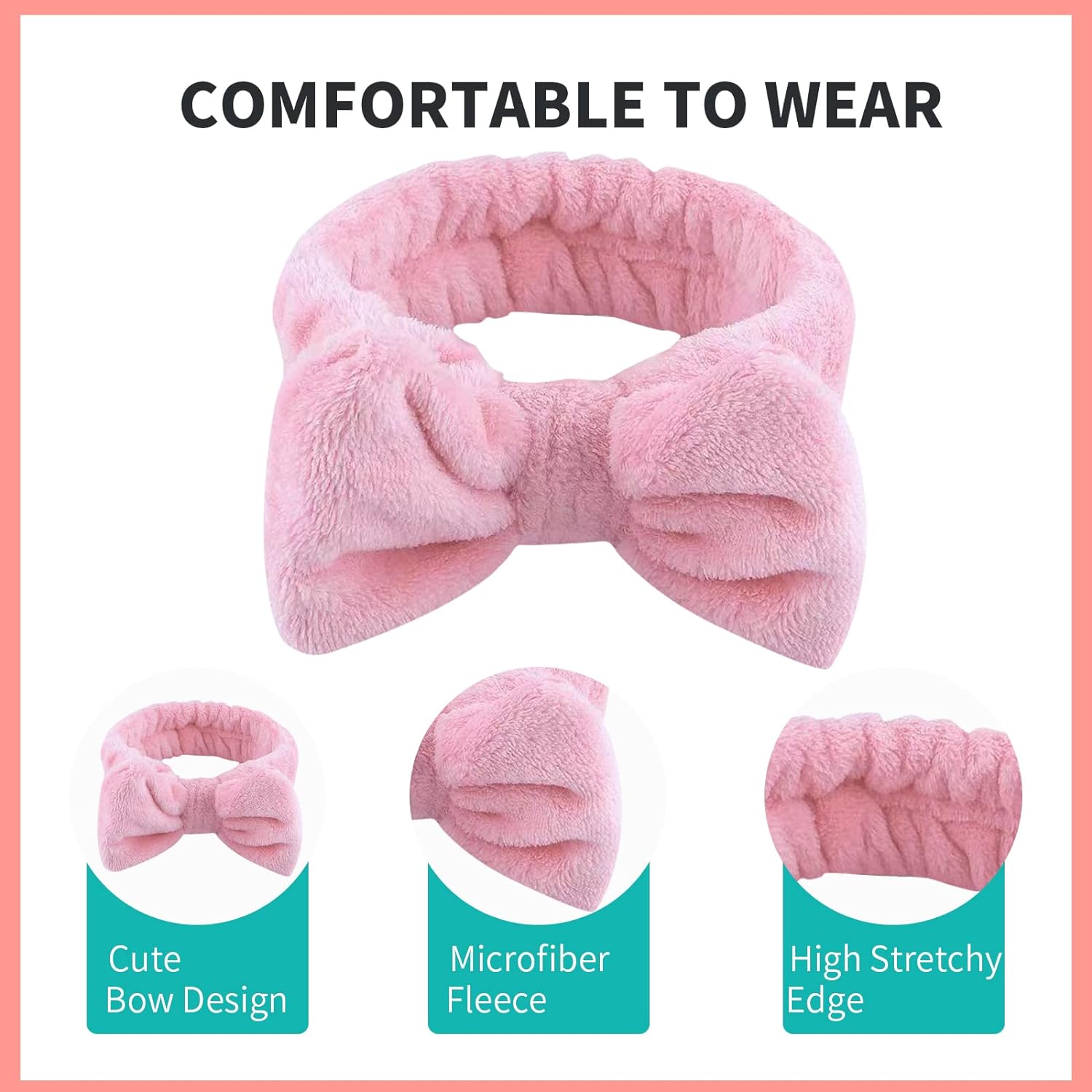 Set 2 Bentite de par pentru machiaj, Microfibra, Roz/Bej - eMAG.ro