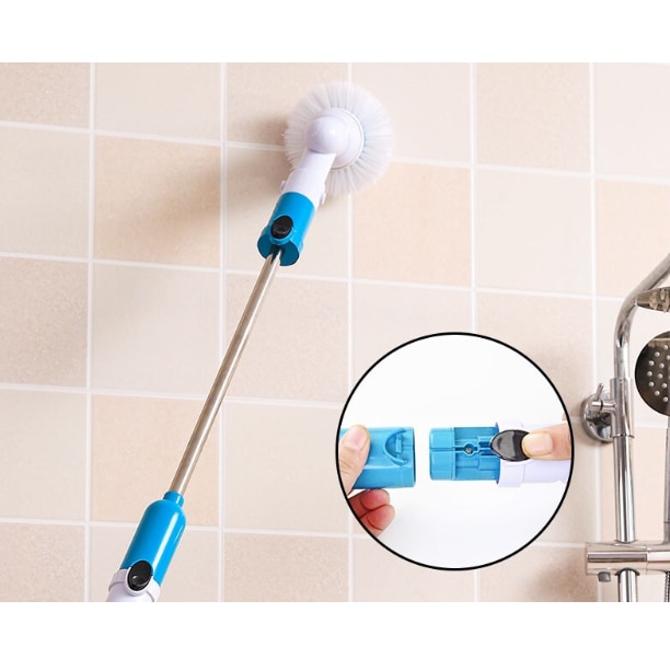 Perie rotativa pentru curatat suprafete, Alb / Albastru, 110 cm - eMAG.ro