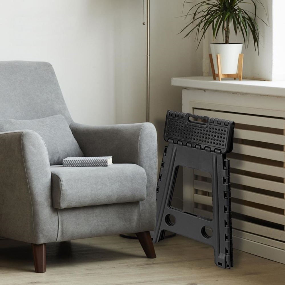 Scaun pliabil din plastic, 45 x 29 x 22 cm, negru, Vivo, 5153 - eMAG.ro