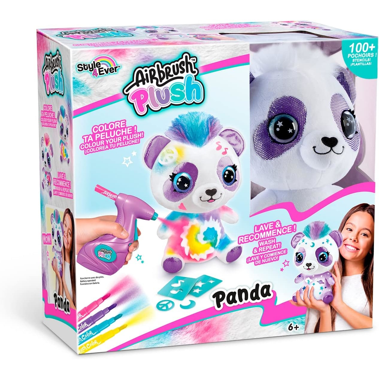 Set creativ, Canal Toys, Airbrush Plush, Panda - eMAG.ro