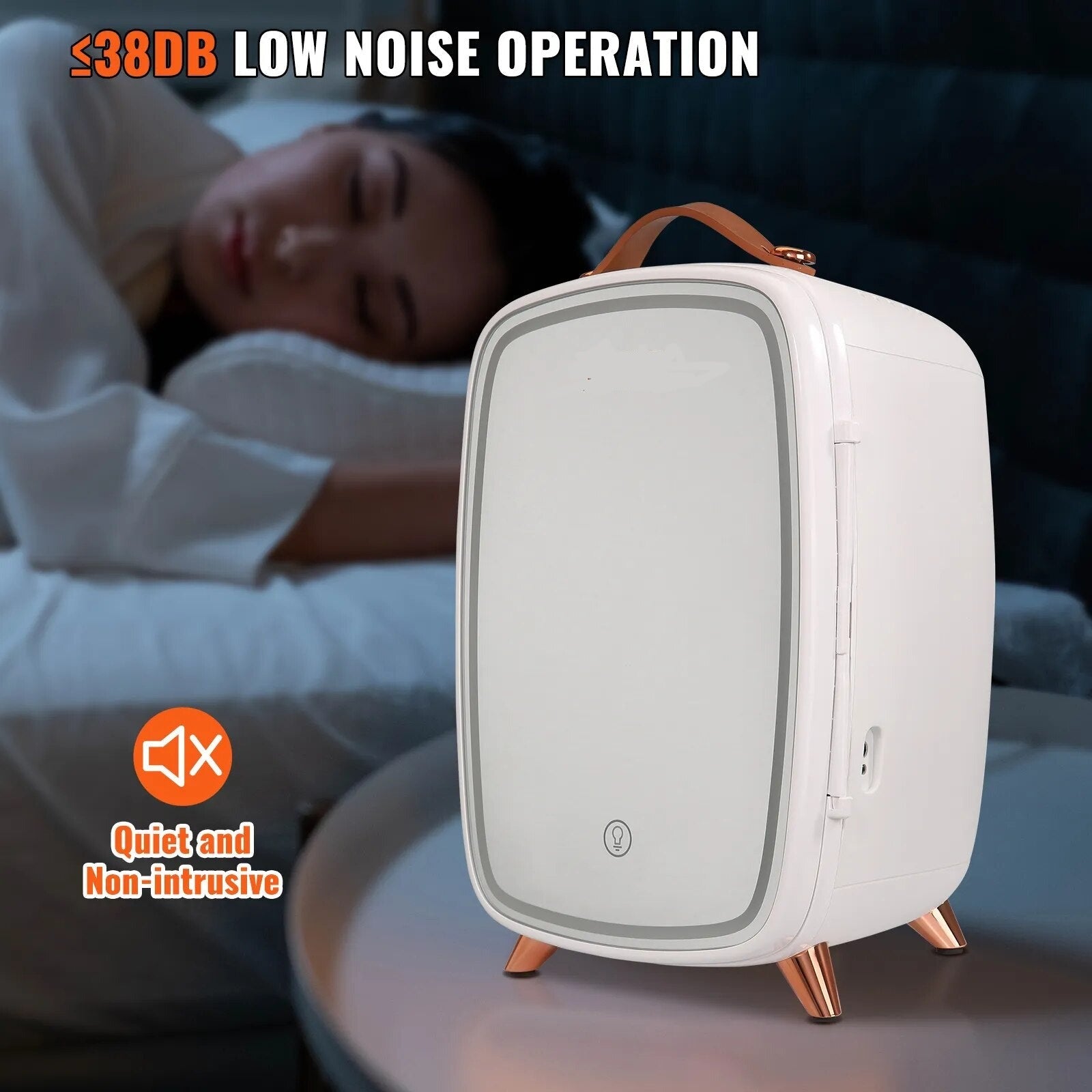 Mini frigider, 6L, 38dB, 18W, cosmetice, aluminiu - eMAG.ro