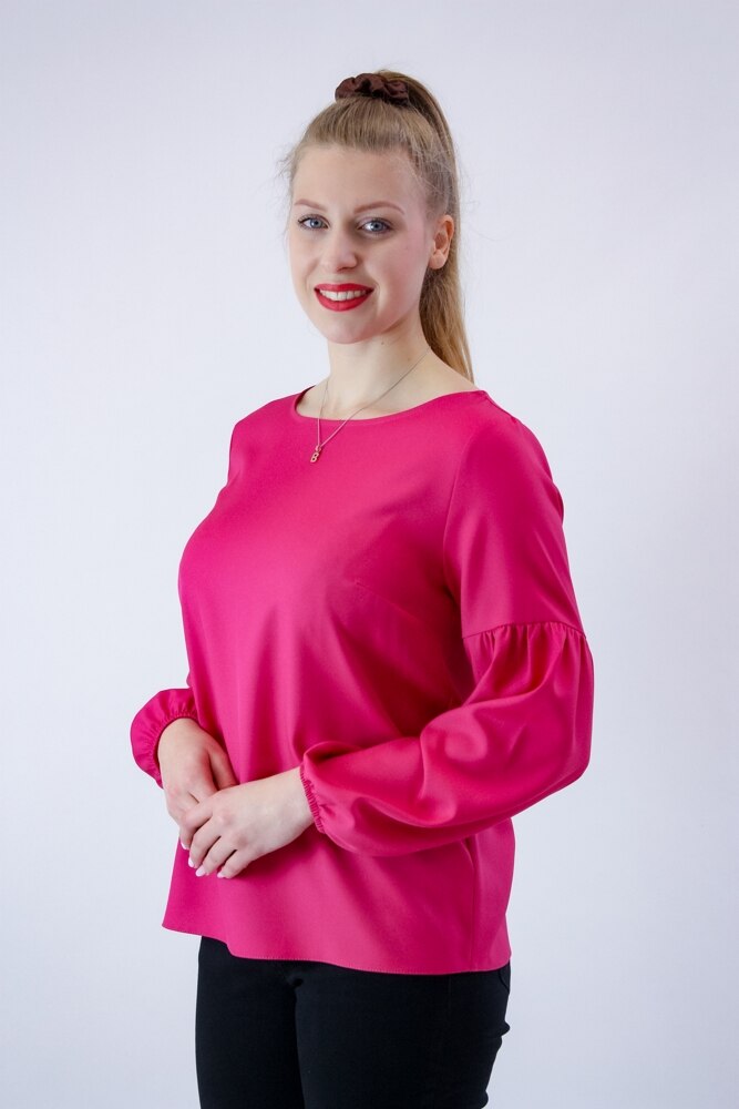 Bluza eleganta dama, Blue, Viscoza, Roz, 46 - eMAG.ro