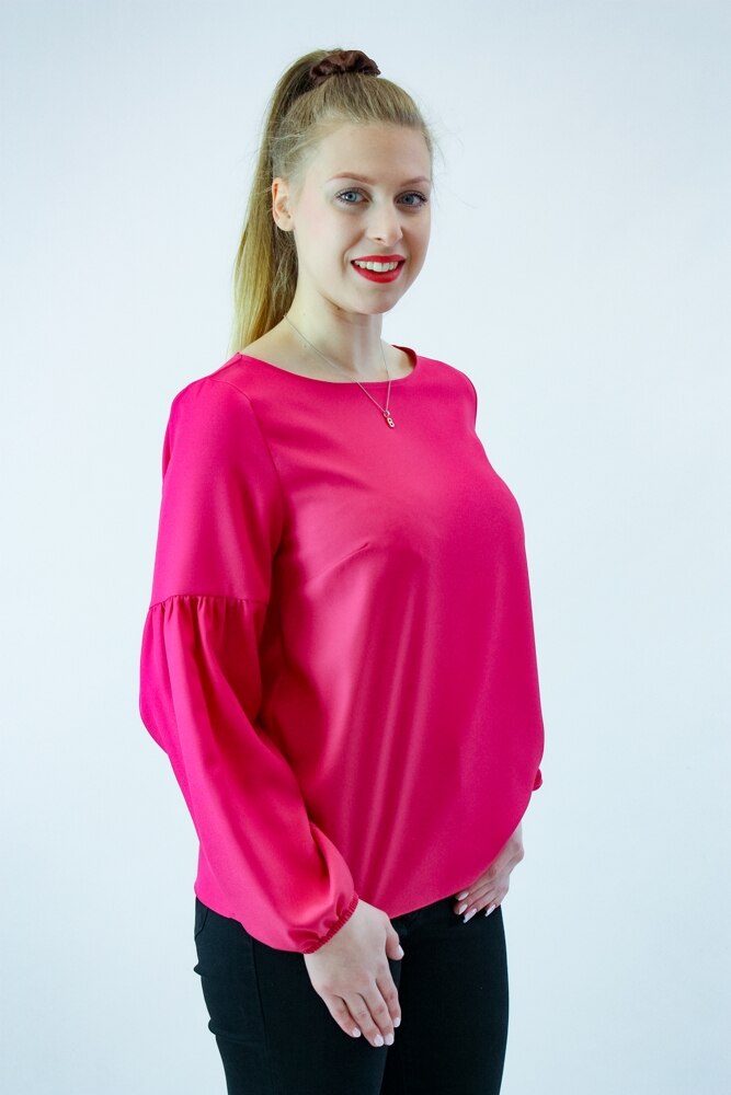 Bluza eleganta dama, Blue, Viscoza, Roz, 46 - eMAG.ro