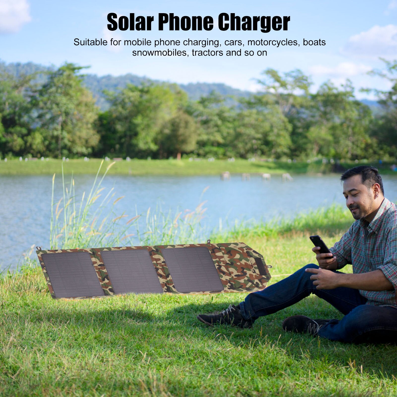 Panou solar pliabil, KkvoGmle, USB dublu, 30 W, Negru - eMAG.ro