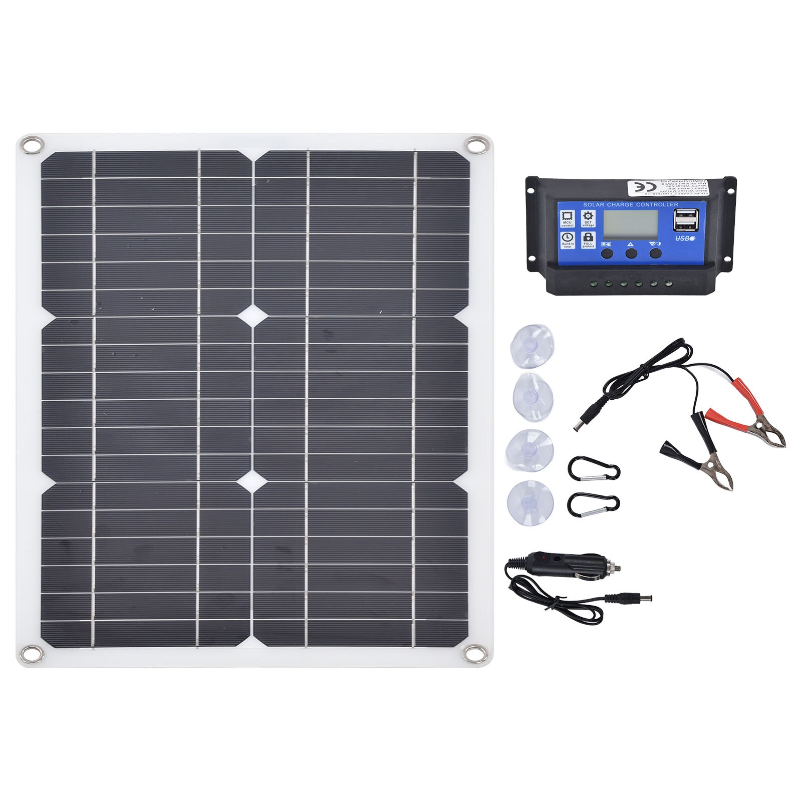 Panou solar portabil KkvoGmle, 20W, 20V, 30A, USB, Silicon ...
