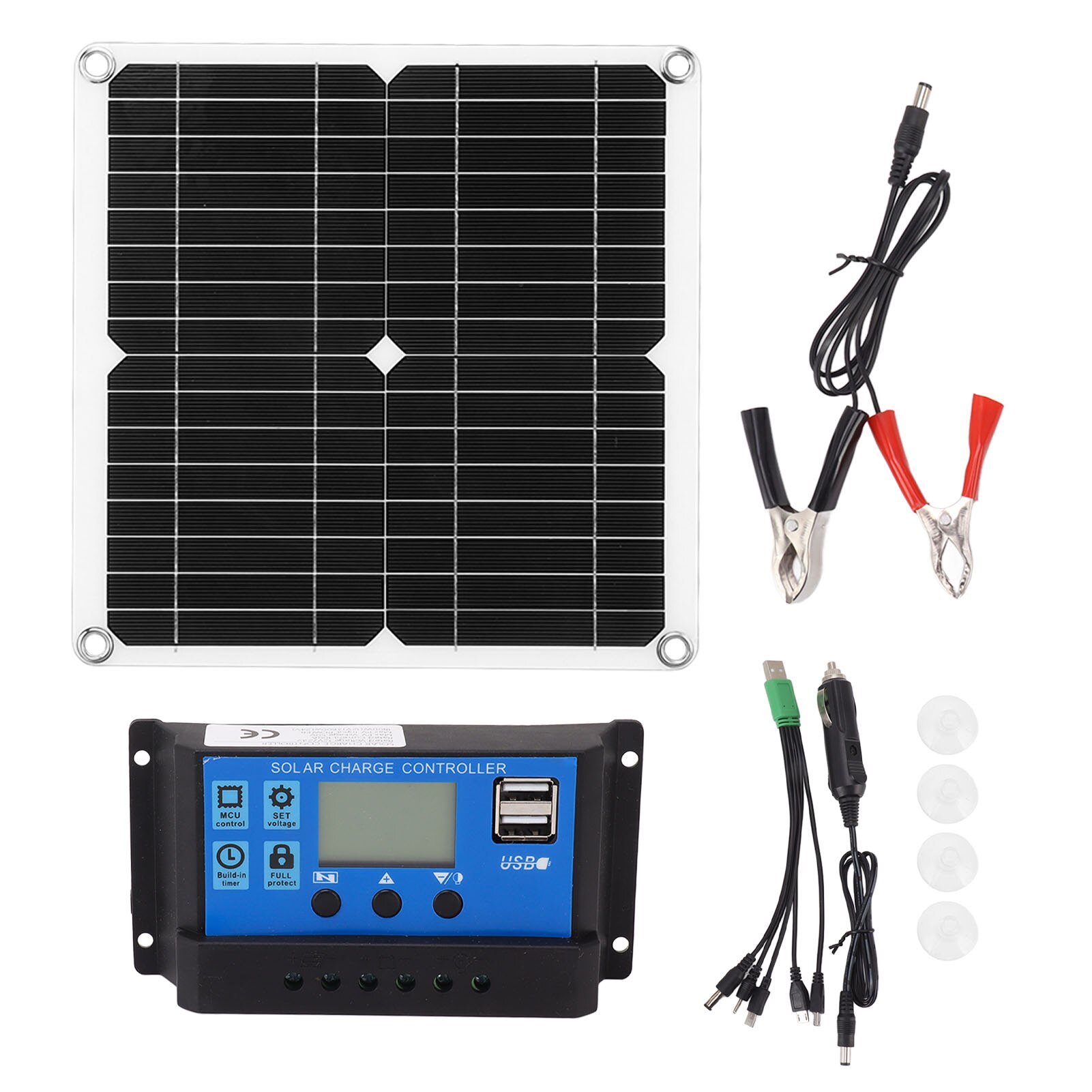 Kit panou solar KkvoGmle, 12W, 12V, IP65, Monocristalin - eMAG.ro