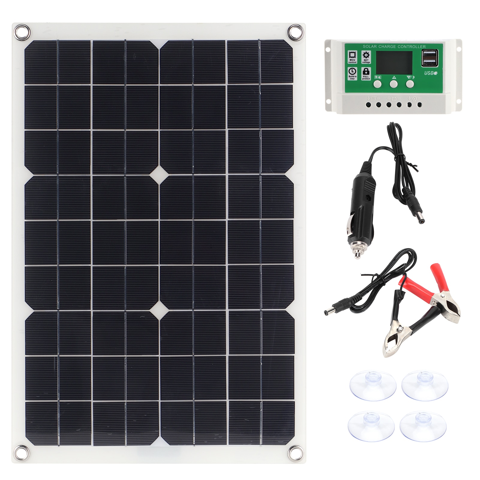 Kit panou solar KkvoGmle, 20W, Controler, Monocristalin - eMAG.ro