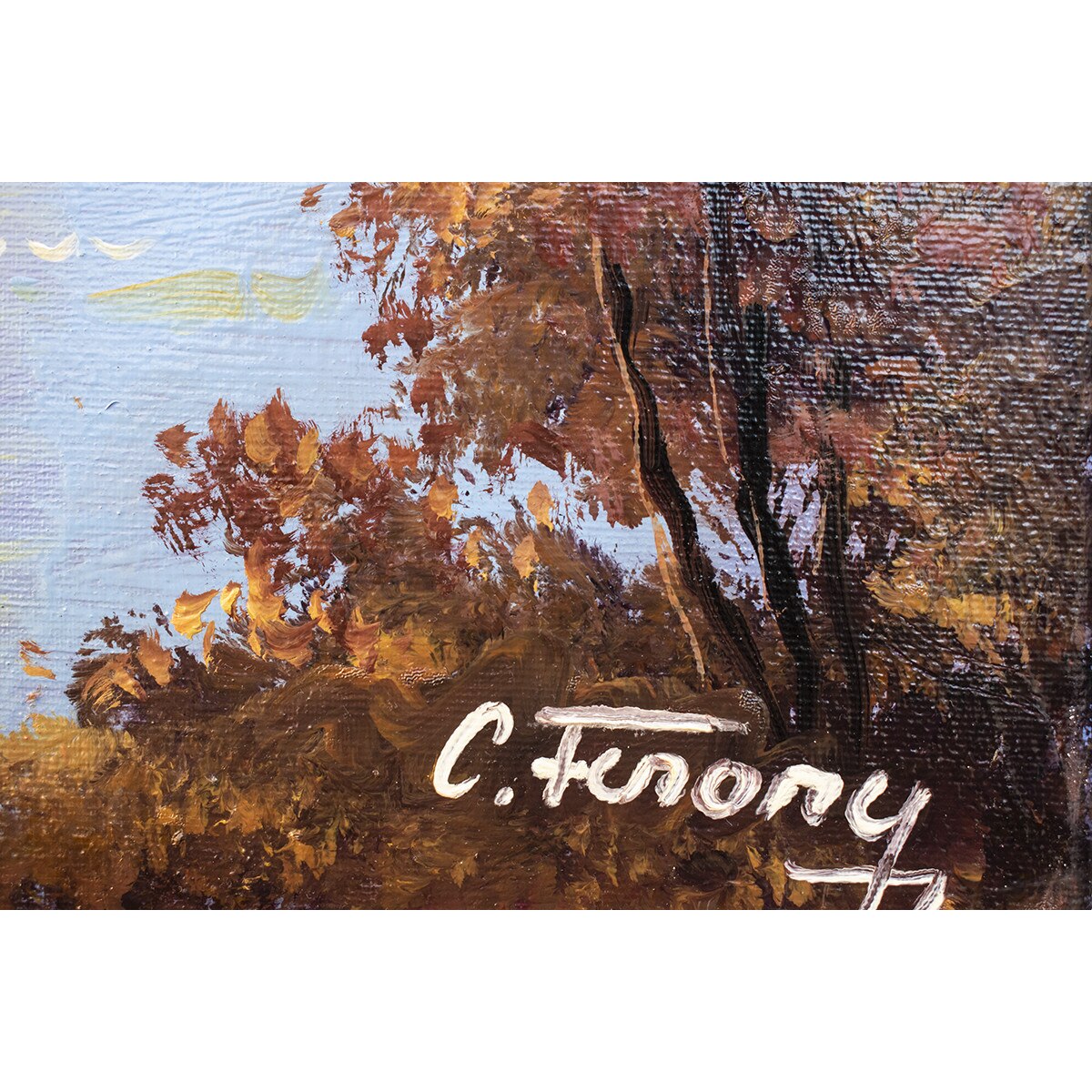 Tablou pictat manual Artnova, Pescarul norocos, apus de soare, pictura ...