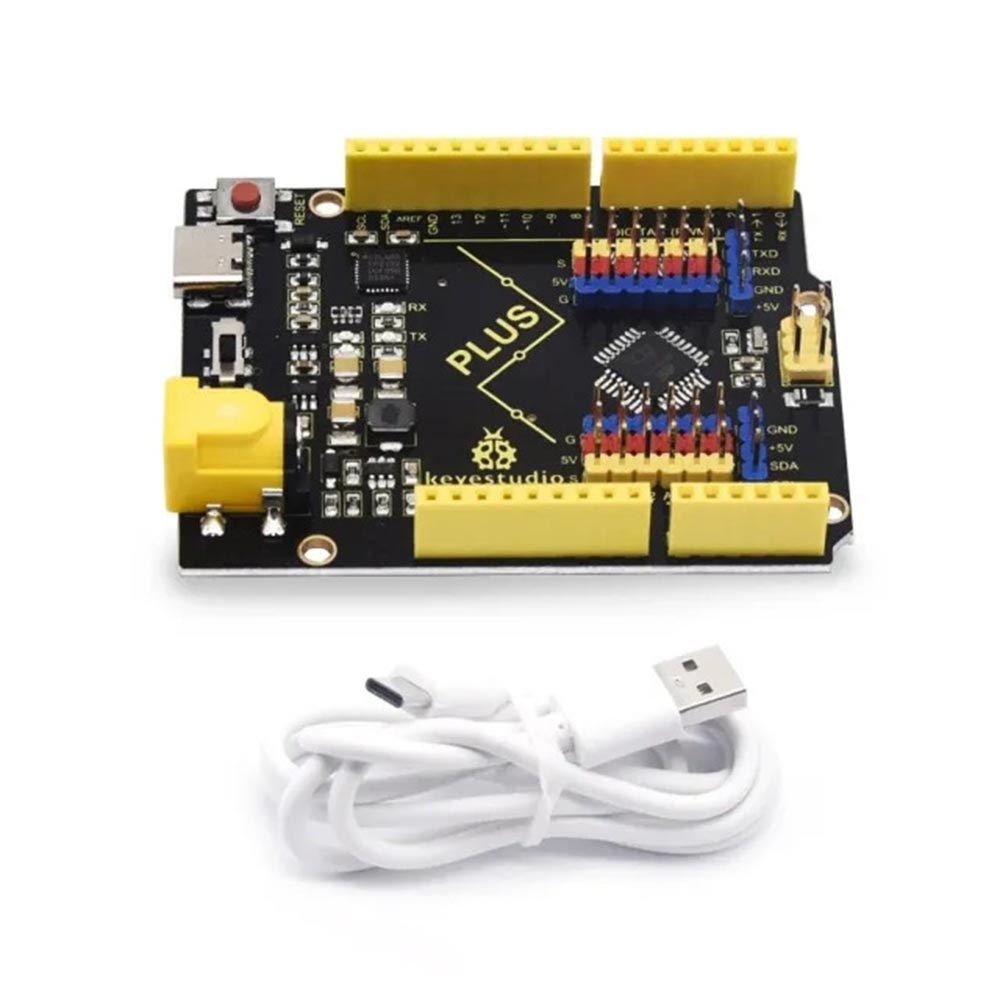 ATmega328P fejlesztőkártya, Keyestudio, Uno Plus, USB-C csatlakozás, Arduino kompatibilis ...