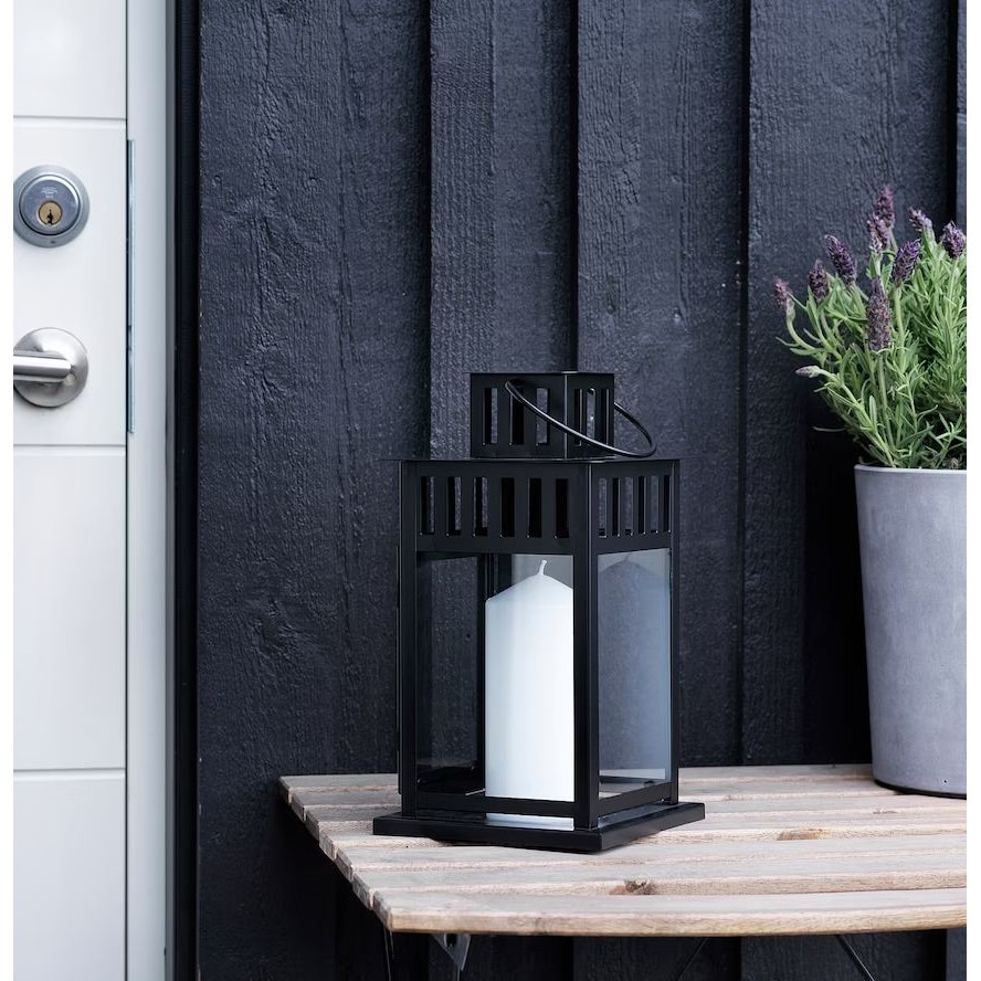 Felinar decorativ pentru lumanare, metal/sticla, interior/exterior ...