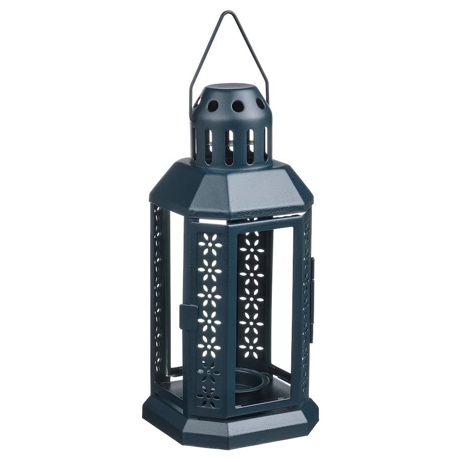 Felinar decorativ pentru lumanare tip pastila, gri antracit, metal ...