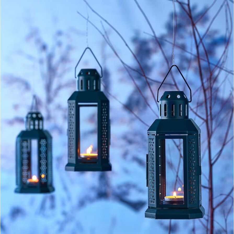 Felinar decorativ pentru lumanare tip pastila, gri antracit, metal ...