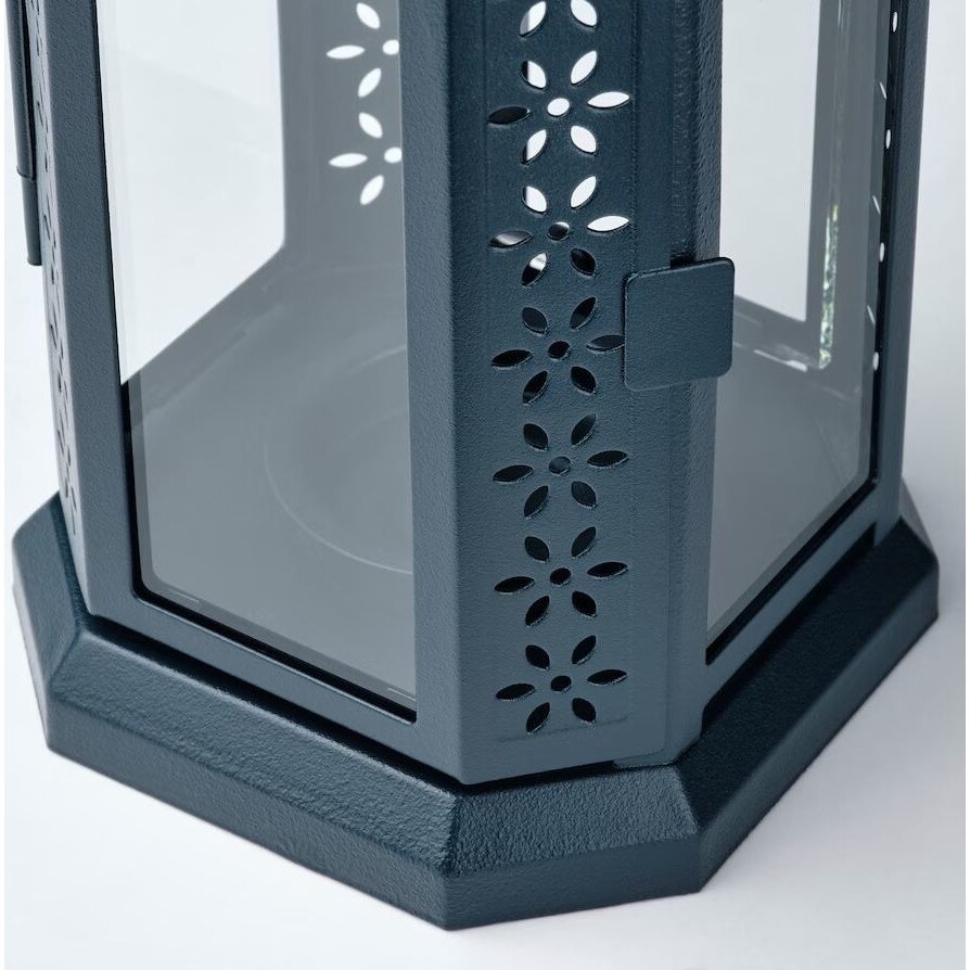 Felinar decorativ pentru lumanare tip pastila, gri antracit, metal ...