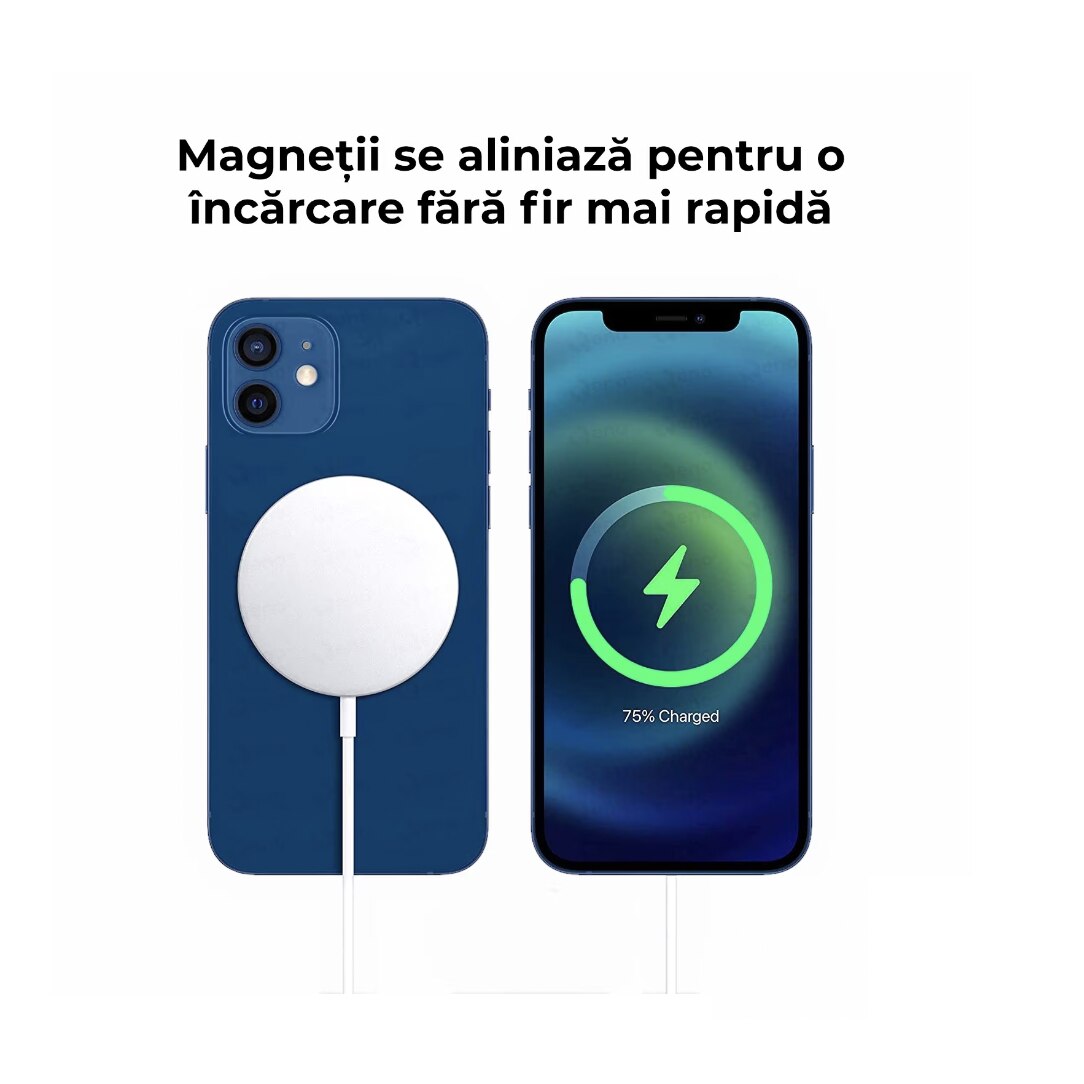 Incarcator Magnetic Wireless cu Tehnologie MagSafe QUANDES®, Incarcare ...