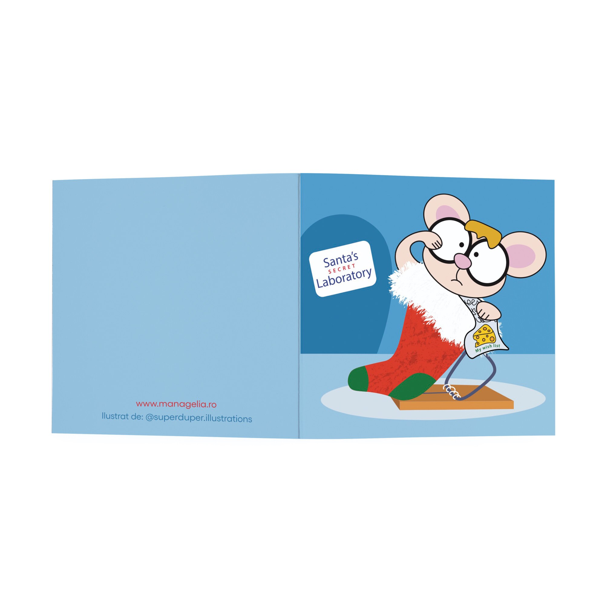 Felicitare Minicard Santa Secret Lab 8x8cm - eMAG.ro